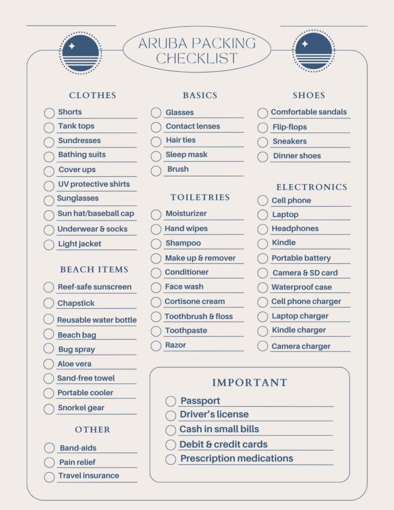 Packing List for Aruba: What to Wear and Other Essentials